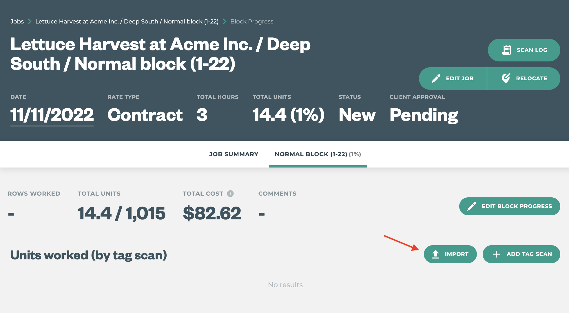Bulk importing Tag Scans